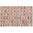 Amazon.com: Script Alphabet & Numbers Wood Stamp Set by Recollections ...