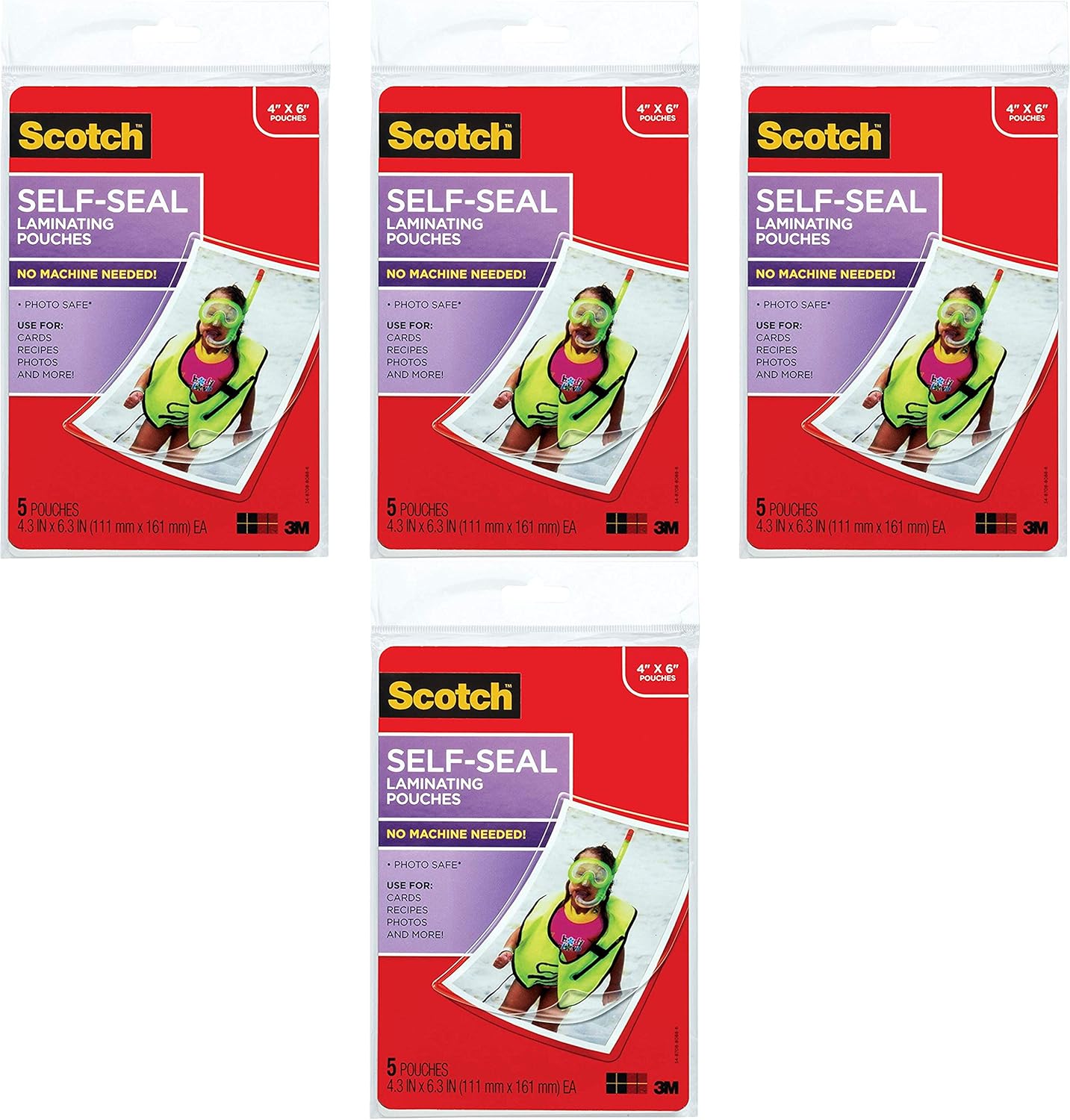 Scotch Self Sealing Laminating Pouches Glossy Finish PL900G 5 Pouches 3 scotch-self-sealing-laminating-pouches-glossy-finish-pl900g-5-pouches-3