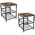 VASAGLE Side Table Set, Nightstand, Industrial Set of 2 Bedside Tables ...