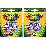 Amazon.com: Crayola 52-3281 Large Washable Crayons Assorted Colors 16 ...
