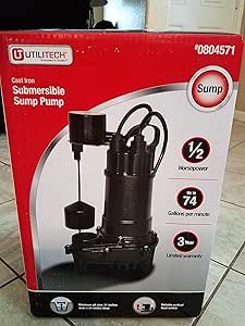 Amazon.com: UTILITECH 1/2 Horsepower Submersible Sump Pump : Everything ...