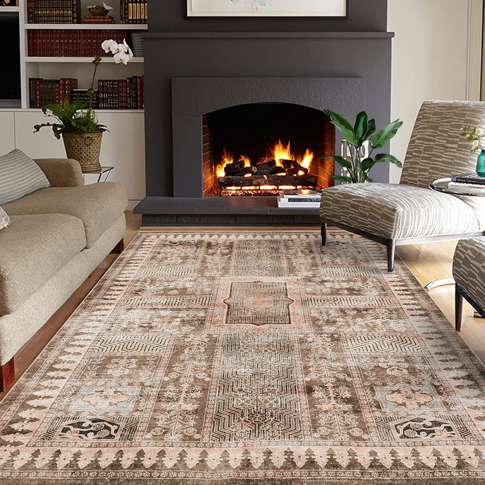 Haperlare 10x13 Area Rugs Large Washable Non Slip Rug Low Pile Rug ...