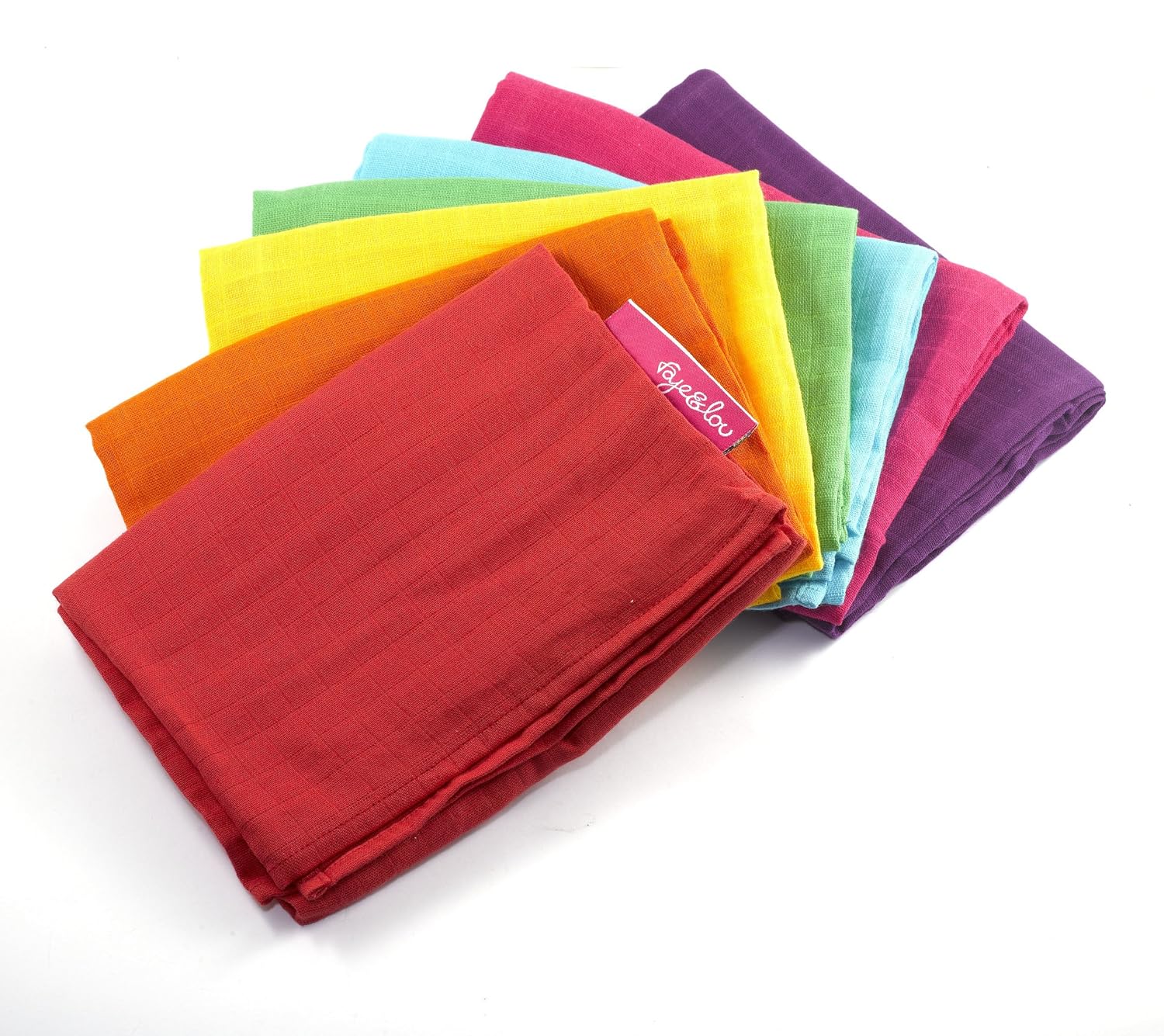 Bébé & Puériculture Mousselines Faye and Lou Rainbow Muslins Pack of 7 ...