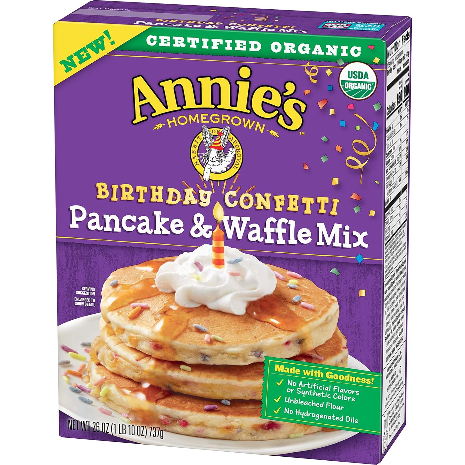 Annie's Homegrown Homegrown Birthday Confetti Pancake & Waffle Mix, 8 Boxes