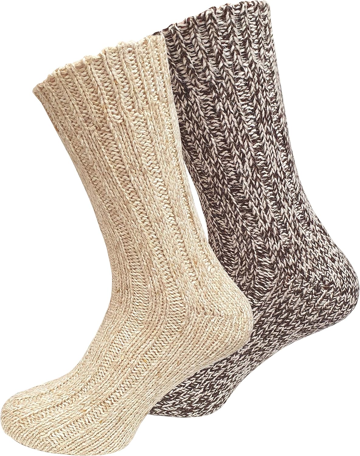 2 paia di calzini norvegesi (calze di lana), lavorate a maglia,per uomo ...