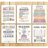Amazon.com: 6 Colorful Reading Posters For Classroom Library ...