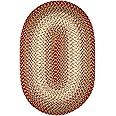 Amazon.com: Super Area Rugs Oval 5X8 Rust Red/Green Braided Rug ...