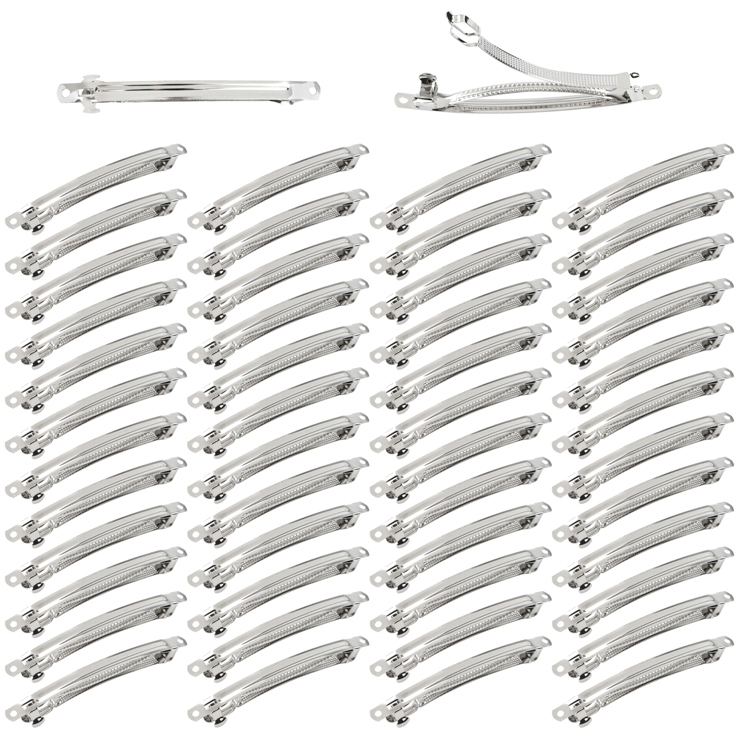 Dizila 50 Pack 10cm/4 Inch Plain Blank Silver Metal DIY Craft French ...