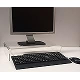 Acrylic Monitor/TV Stand Computer Screen Riser Plinth - Clear / Black ...