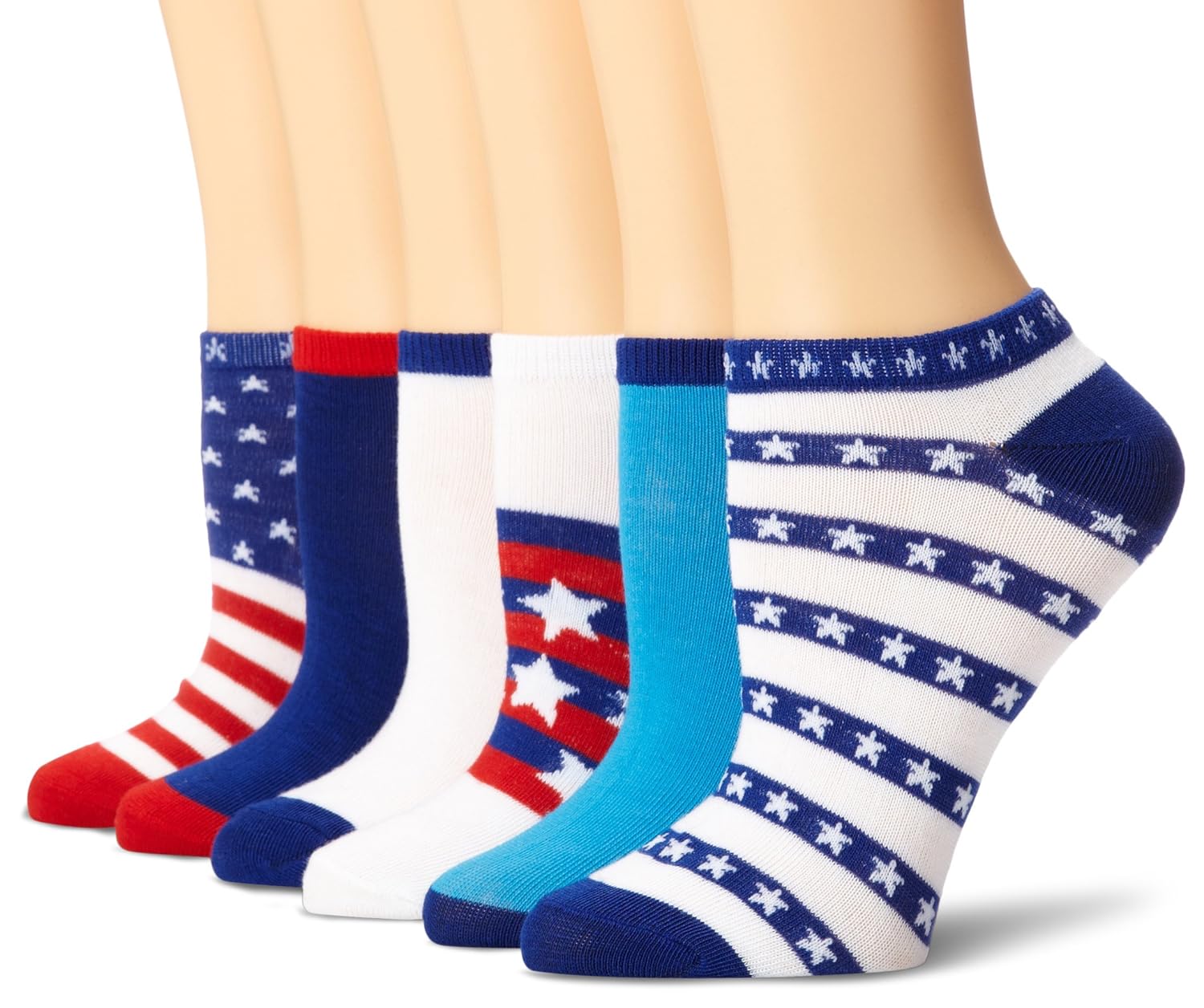 K. Bell Women's 6 Pack Novelty Crew Socks, Americana, 9-11: Amazon.ca ...