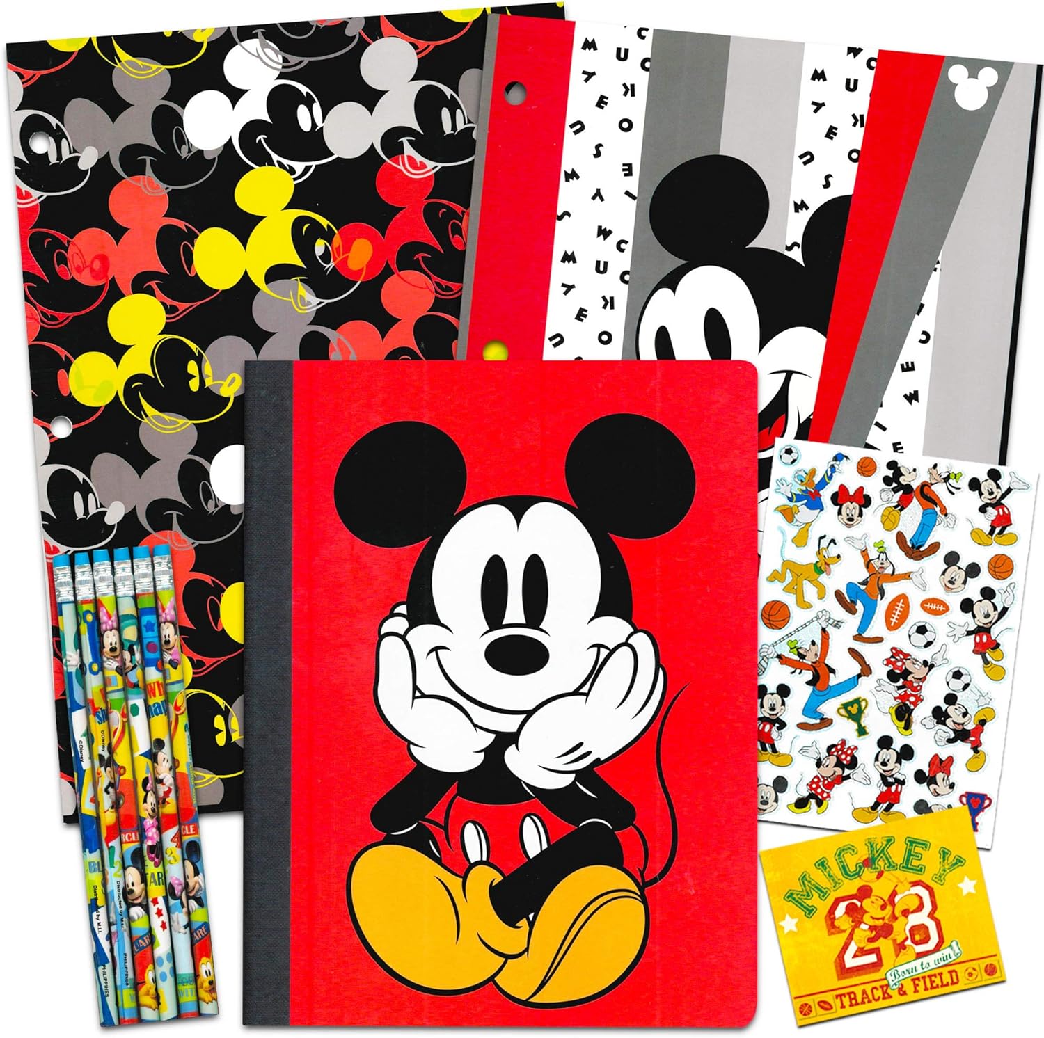 Disney Mickey Mouse School Supplies Value Pack ~ Folders, Notebook ...