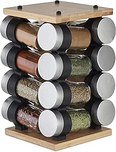 Amazon.com: Cole & Mason Blyth Spice Rack Carousel, 16 Jar, Bamboo ...