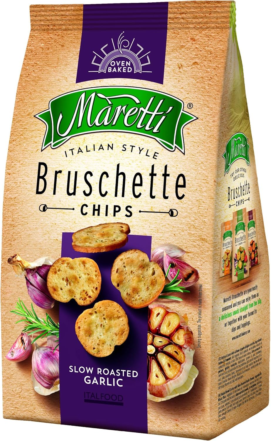 Maretti Bruschette Chips Slow Roasted Aglio - Chips di Pane con Aglio ...