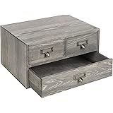 Amazon.com : MyGift Rustic Wood & Galvanized Metal 3-Drawer Document ...