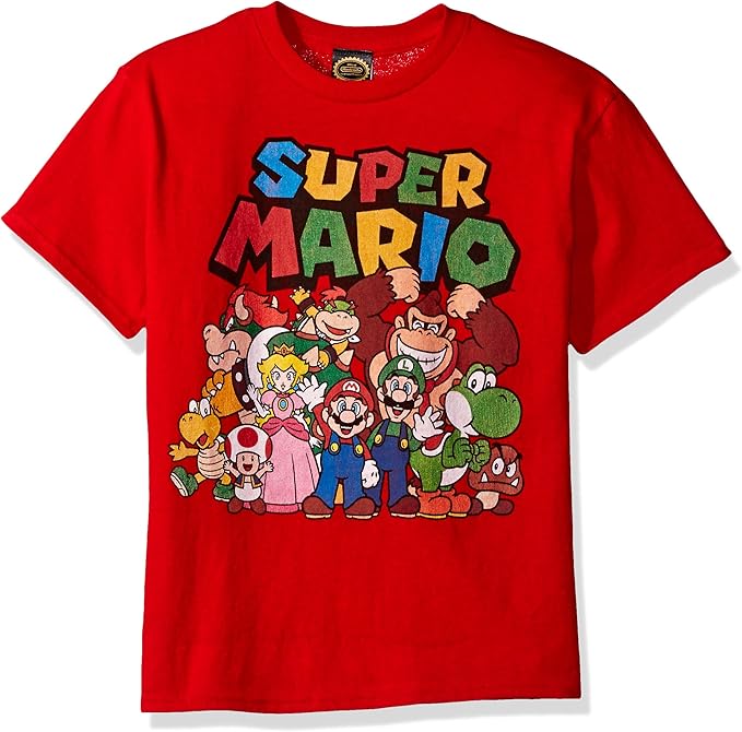 Nintendo Super Mario Character Group - Playera de Manga Corta, diseño ...