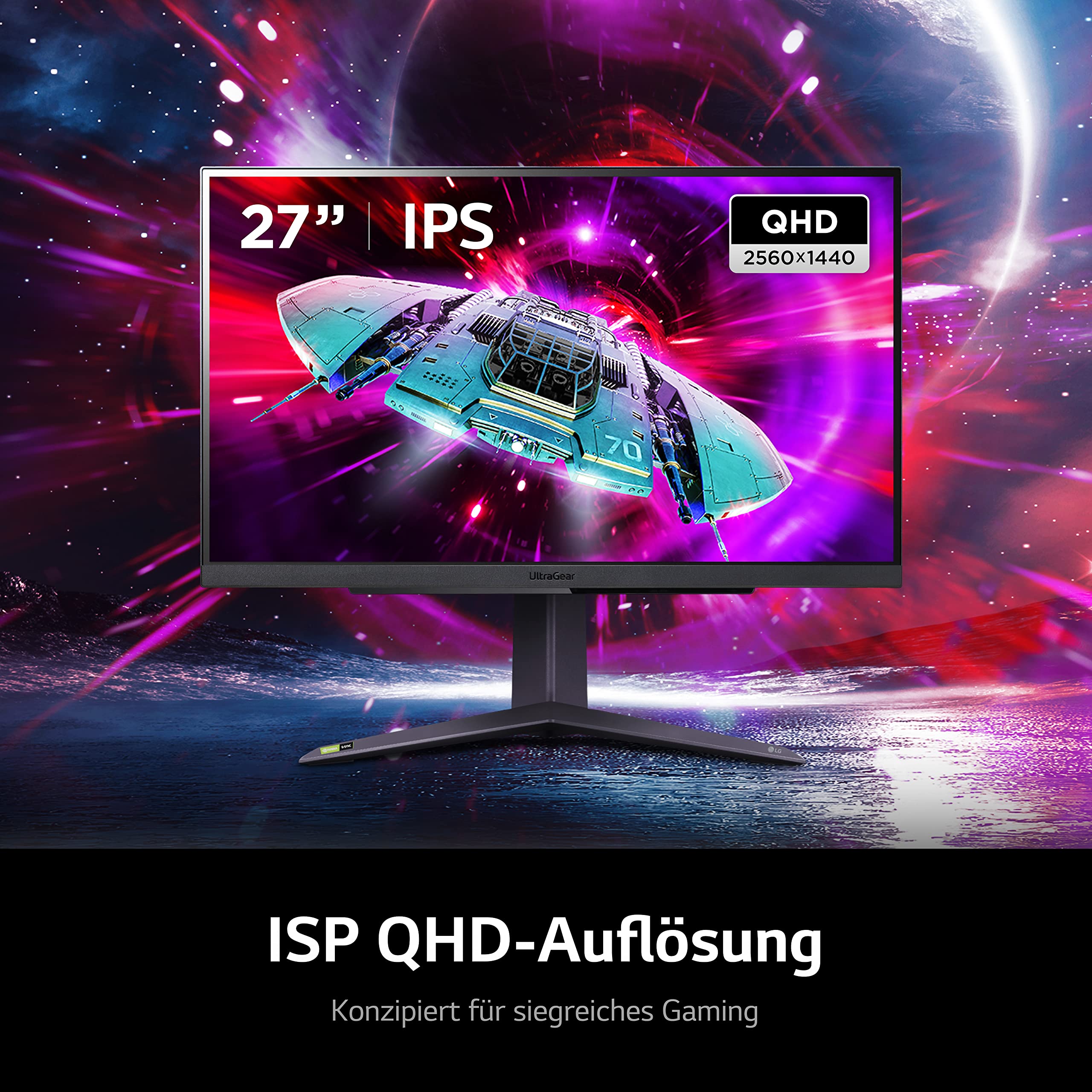 LG Electronics 27GR75Q-B Ultragear Monitor Gaming 68,5 cm (27), 2560 x 1.440, 16:9, WQHD 1