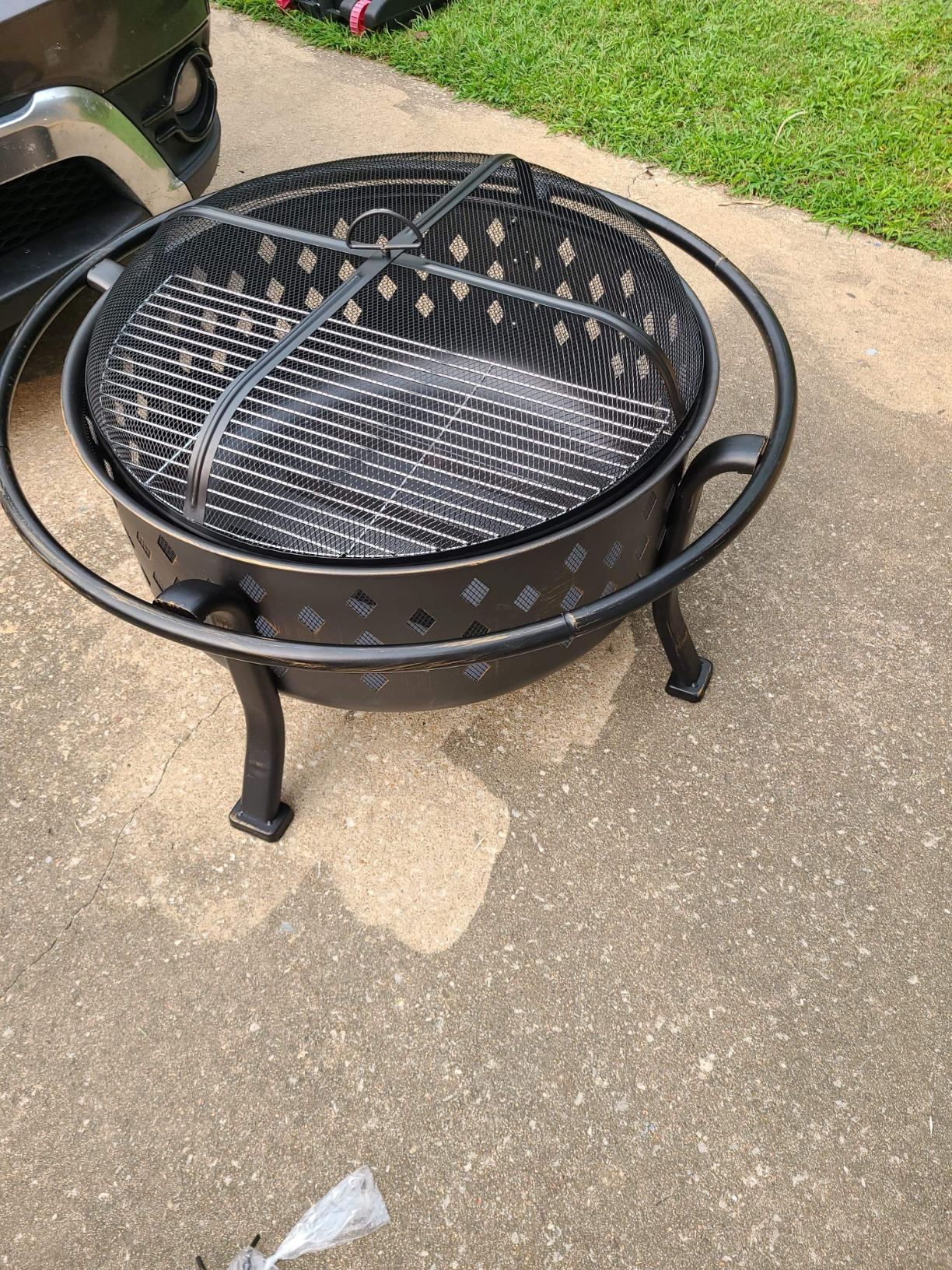 KingSo 36" Fire Pit Outdoor Large Steel Wood Burning Fire Pits Bowl BBQ ...