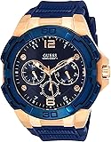 Guess Herren Chronograph Quarz Uhr mit Silikon Armband W1049G1: Amazon ...