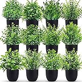 Amazon.com - CEWOR 10 Pack Small Fake Potted Plants Mini Artificial ...