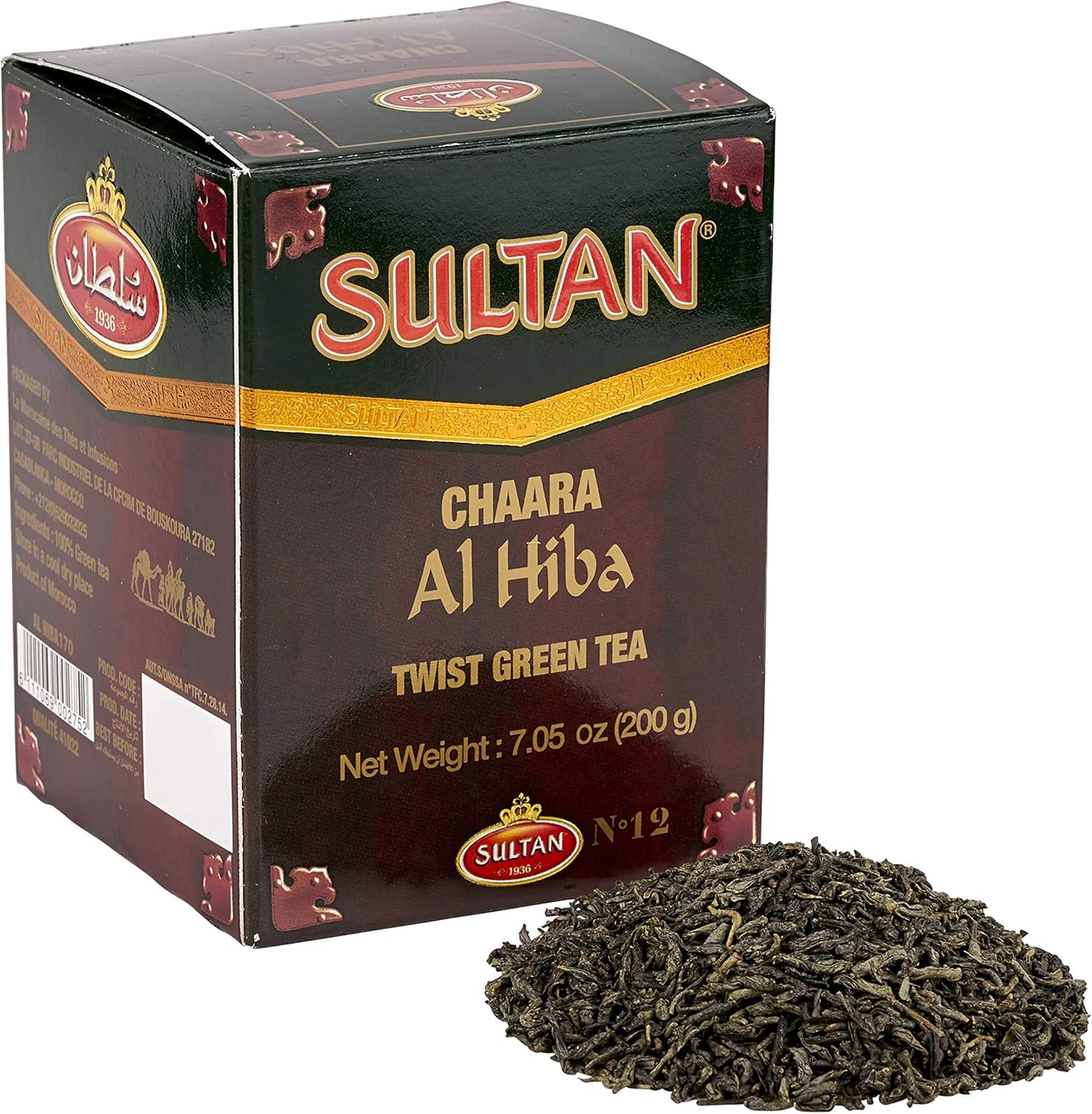 SULTAN TEA Moroccan Chaara Al Hiba Twist Loose Green Tea, Herbal Green ...