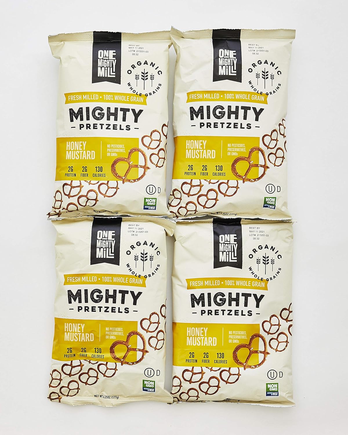 Amazon.com: One Mighty Mill, Honey Mustard Pretzels - 100% Whole Grain ...