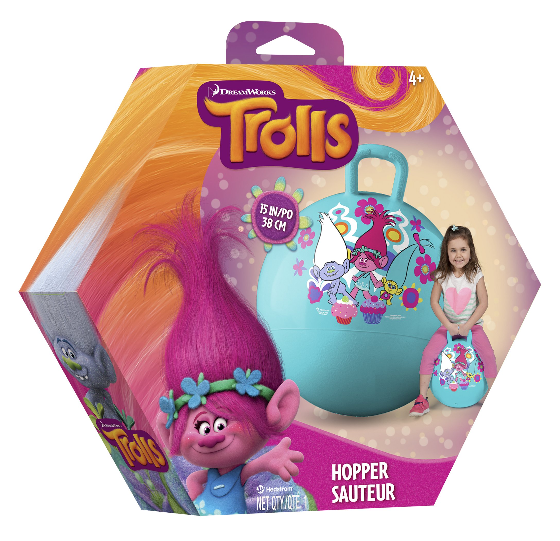 Hedstrom DreamWorks Trolls Hopper Ball, Hop Ball For Kids, 15 Inch on ...