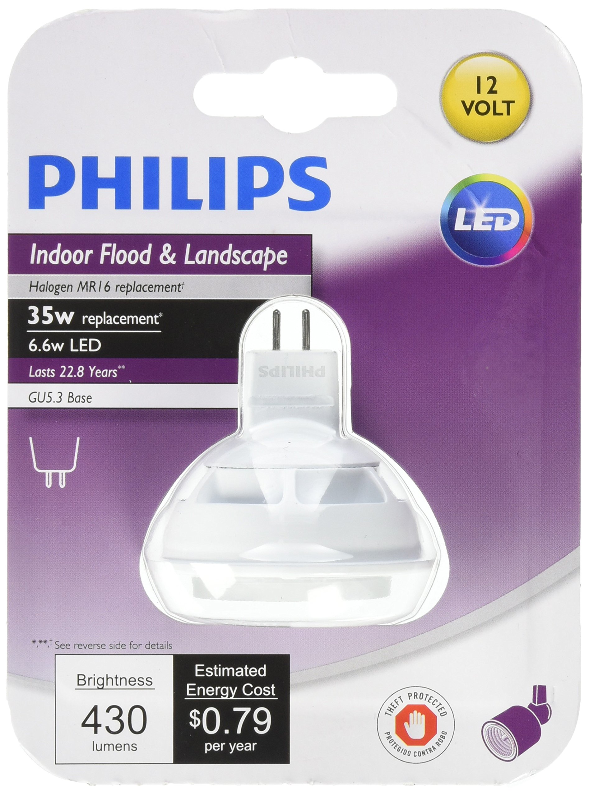Philips LED MR16 Dimmable 35-Degree Spot Light Bulb: 430-Lumen, 3000 ...