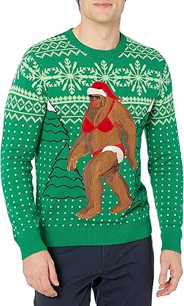 Alex Stevens Męskie bikini Sasquatch brzydki świąteczny sweter: Amazon ...