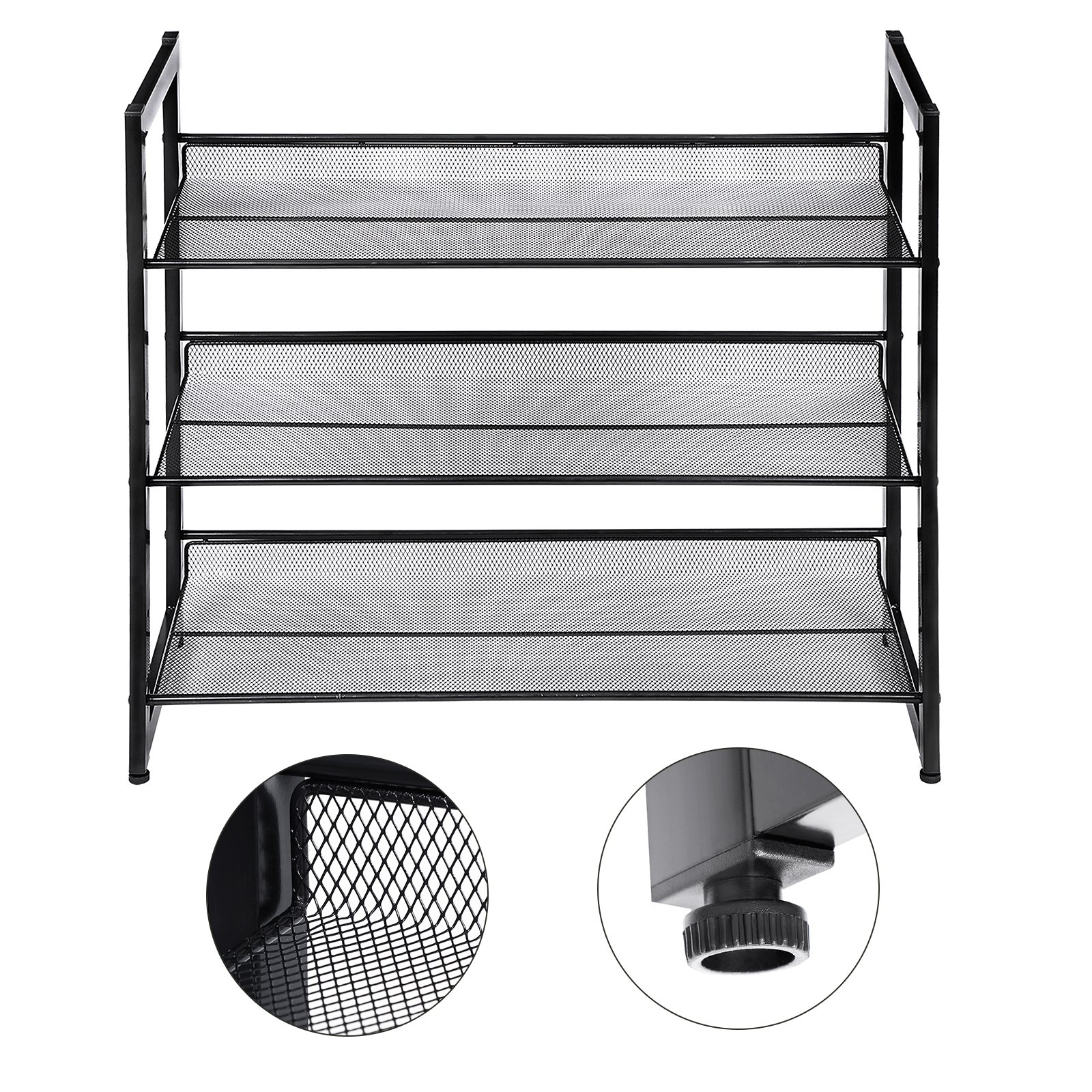 Mua SONGMICS 3-Tier Shoe Rack Storage, Adjustable Metal Mesh Shoe ...