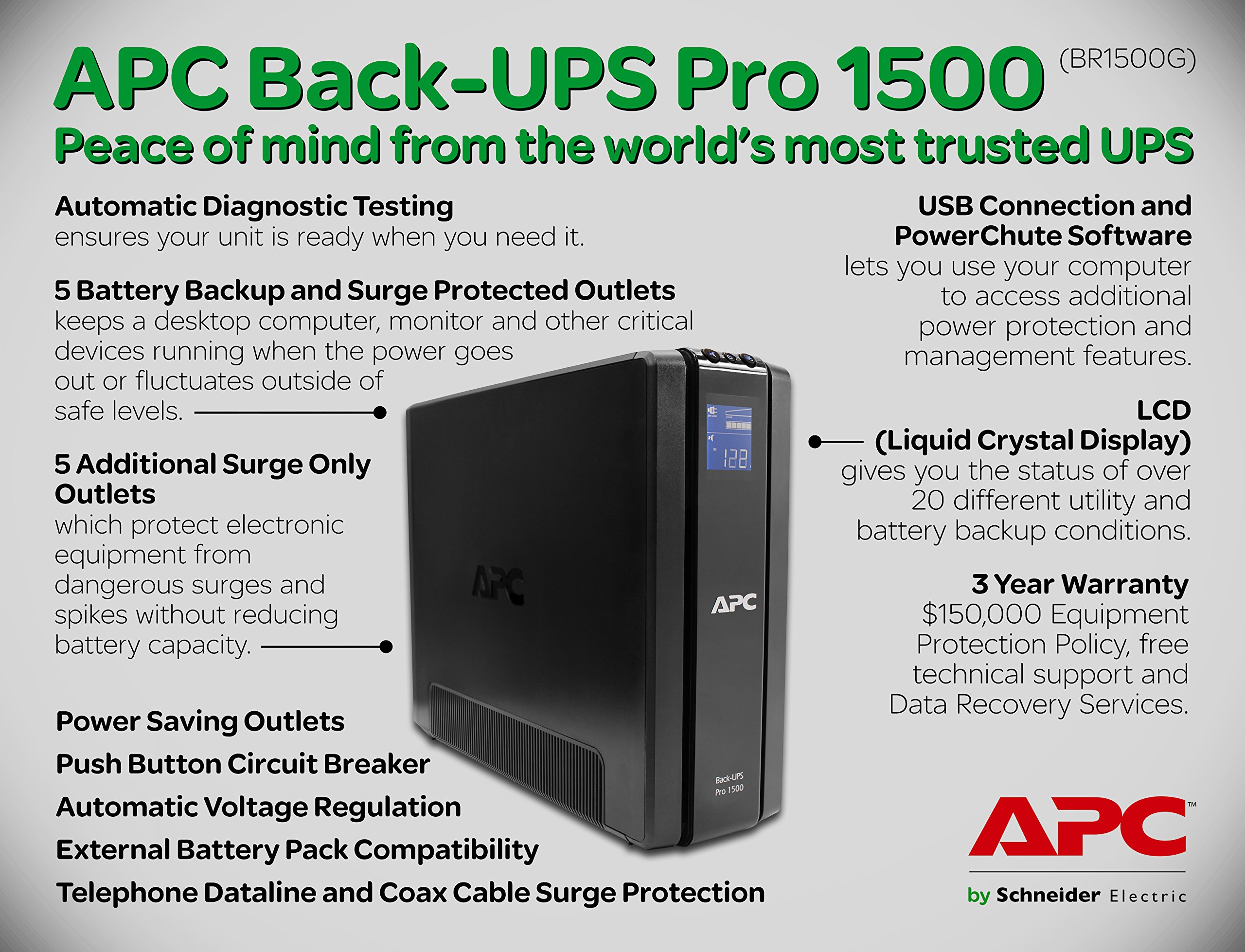 Mua UPS 1500VA Battery Backup Surge Protector, BR1500G Backup Battery ...