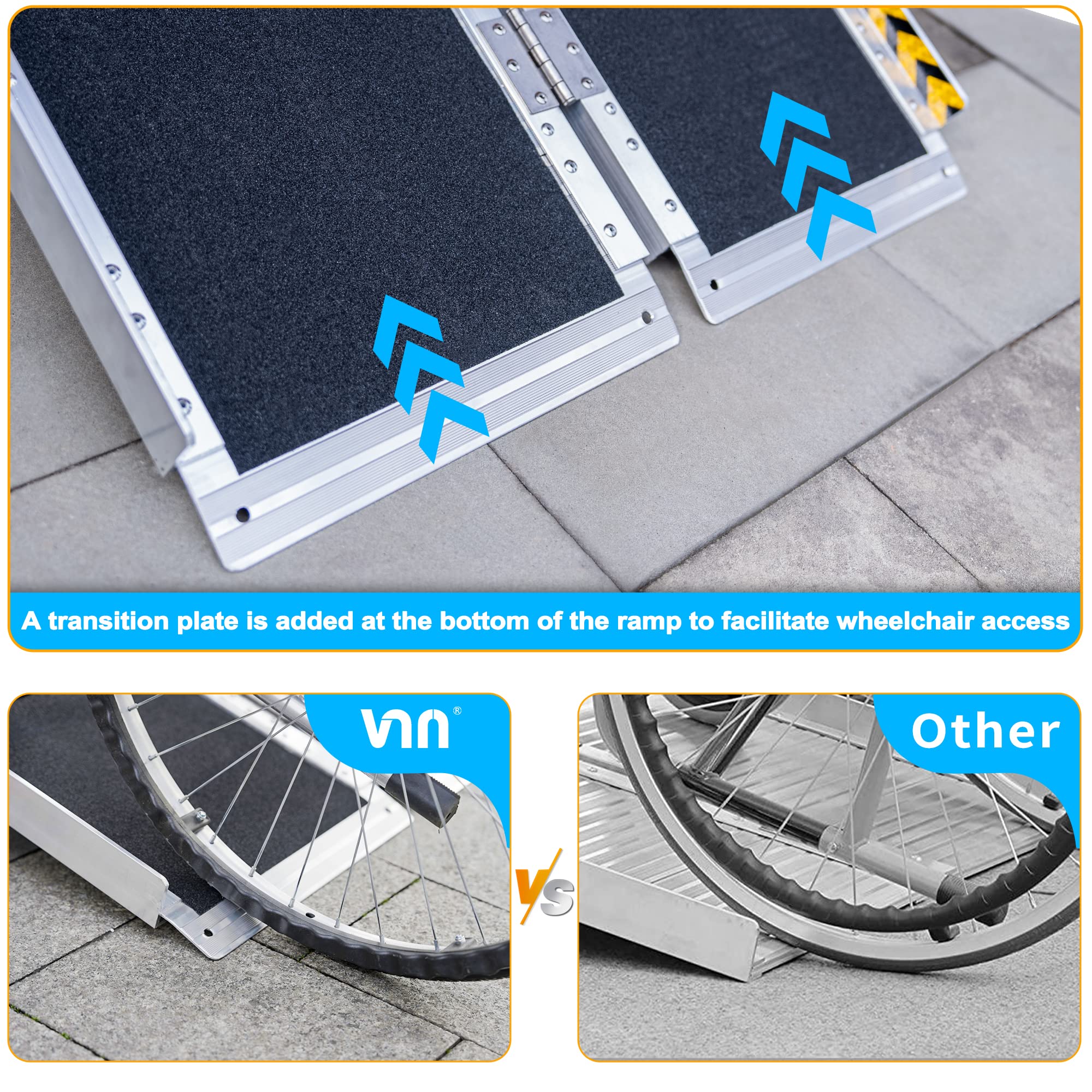 Mua VNN Portable Wheelchair Ramp 4FT, Non-Slip Aluminum Folding ...