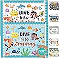 Amazon.com : 81 Pcs Ocean Themed Bulletin Board Set with Background ...