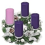 Amazon.com: Purple Ribbon Advent Wreath Ring Candle Holder for Pillar ...