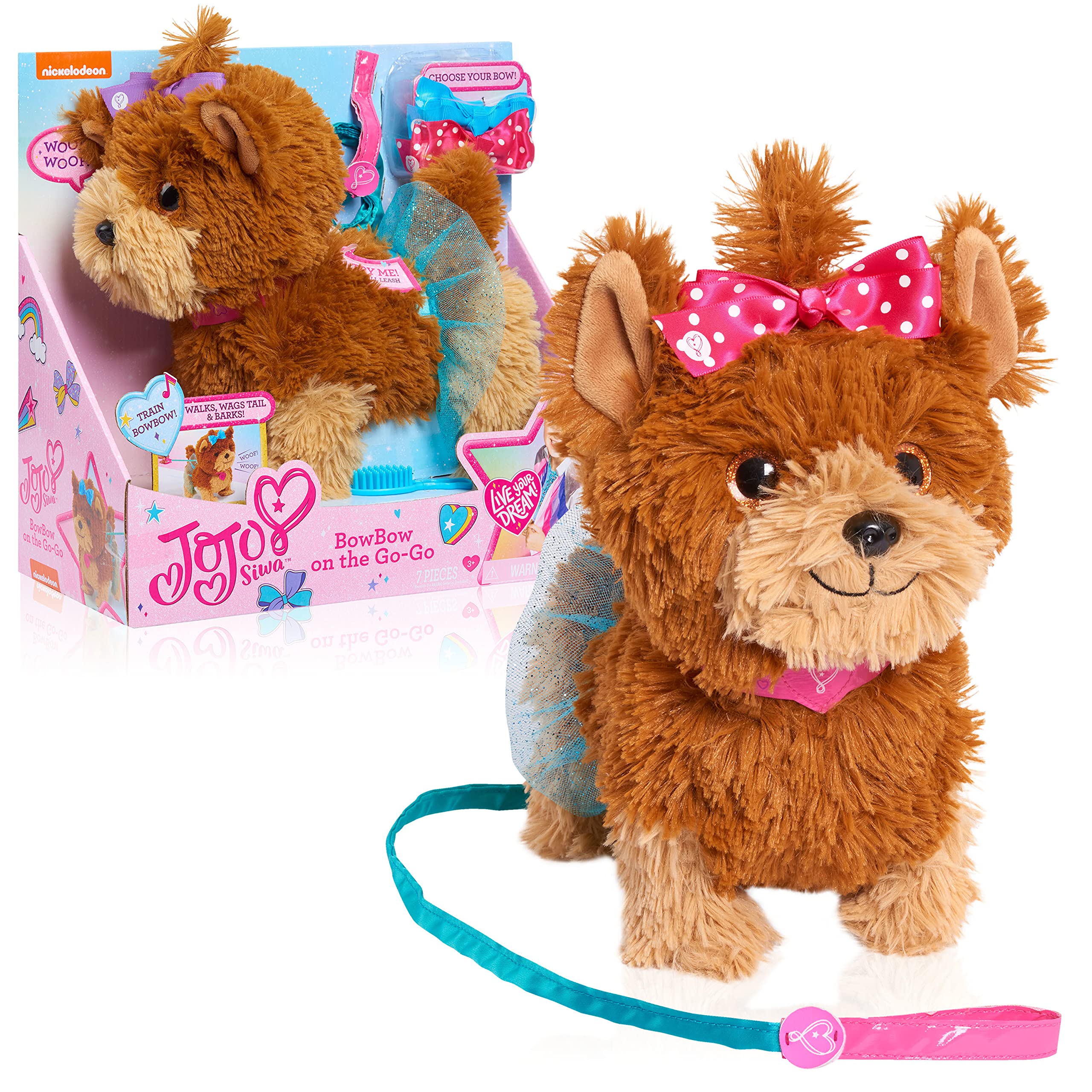 BowBow on The Go Go 11.75-inch Plush Stuffed Animal, Set Includes Leash ...