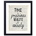 Amazon.com: Time Is Precious Waste It Wisely Typography Vintage ...