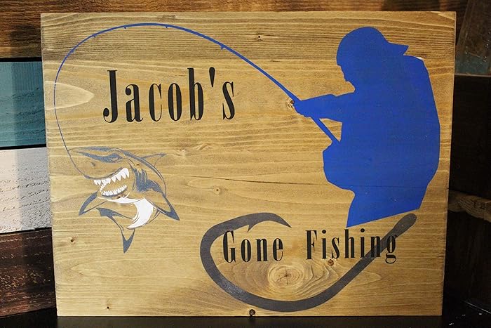 Amazon.com: Personalized Gone Fishing Sign: Handmade