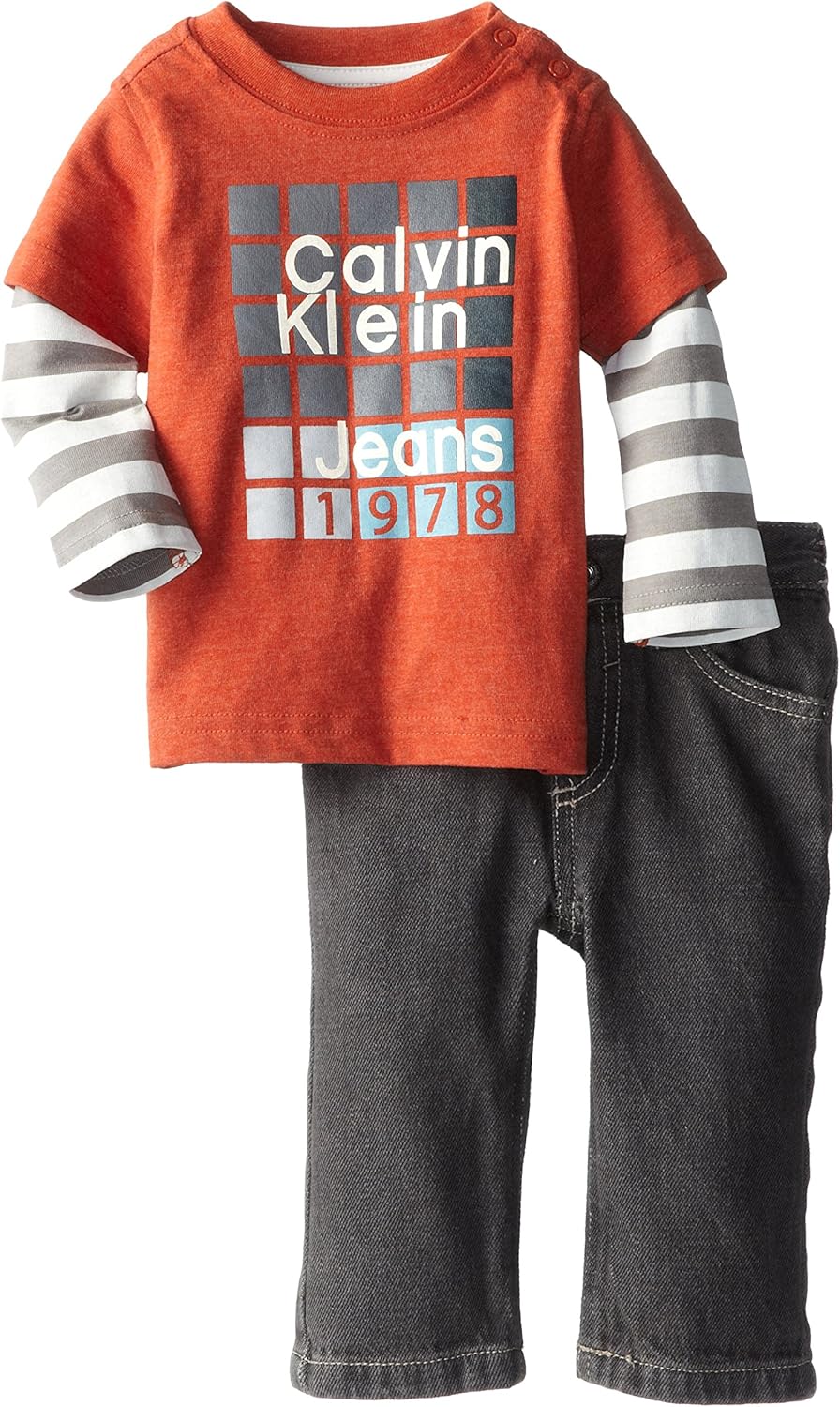 Amazon.com: Calvin Klein Baby-Boys Newborn Twofer Tee with Pant: Clothing