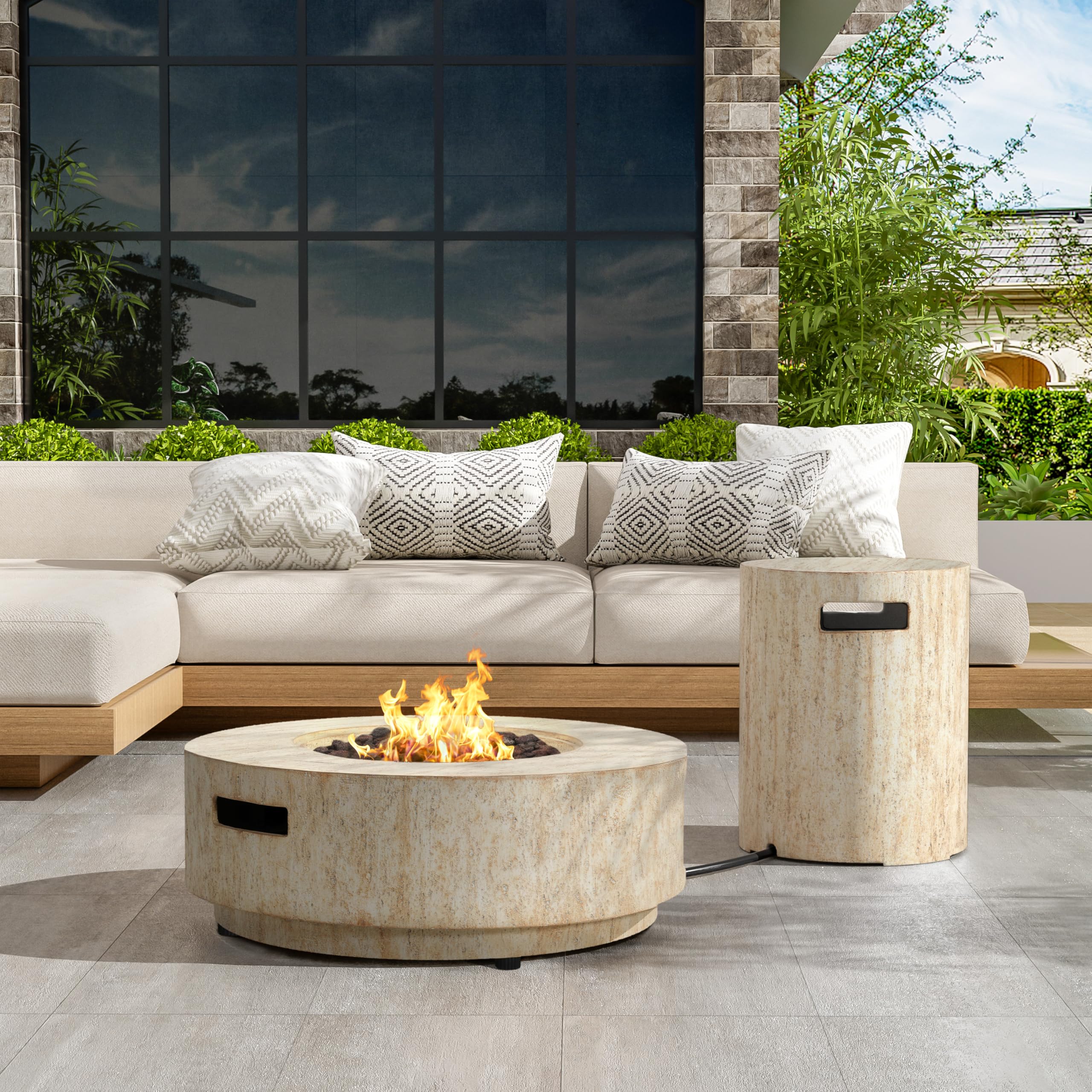 Christopher Knight Home Hearth Outdoor Fire Pit and Tank Holder Set ...