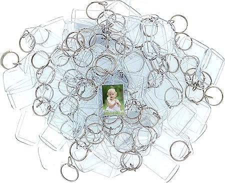 50 Clear Acrylic Photo Keychains - 3.2 x 5.4 cm Translucent Blank ...
