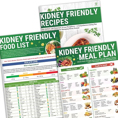 HAMIEW Set 3 Kidney Friendly Food List Chart, Renal Diet Disease Meal ...