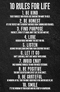 Amazon.com: 10 Rules for Life Inspirational Wall Art | 11x17 ...