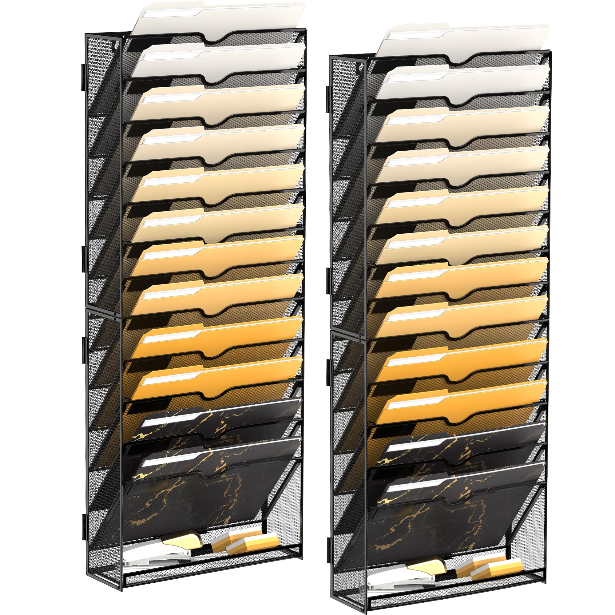 SUPEASY 13-Tier Wall File Organizer Mesh Office Mail Holder, Hanging ...