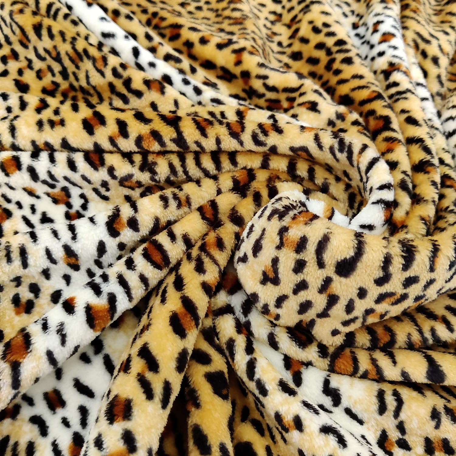 FS747 Supersoft Leopard Animal Print Polyester Fleece Fabric Dress ...