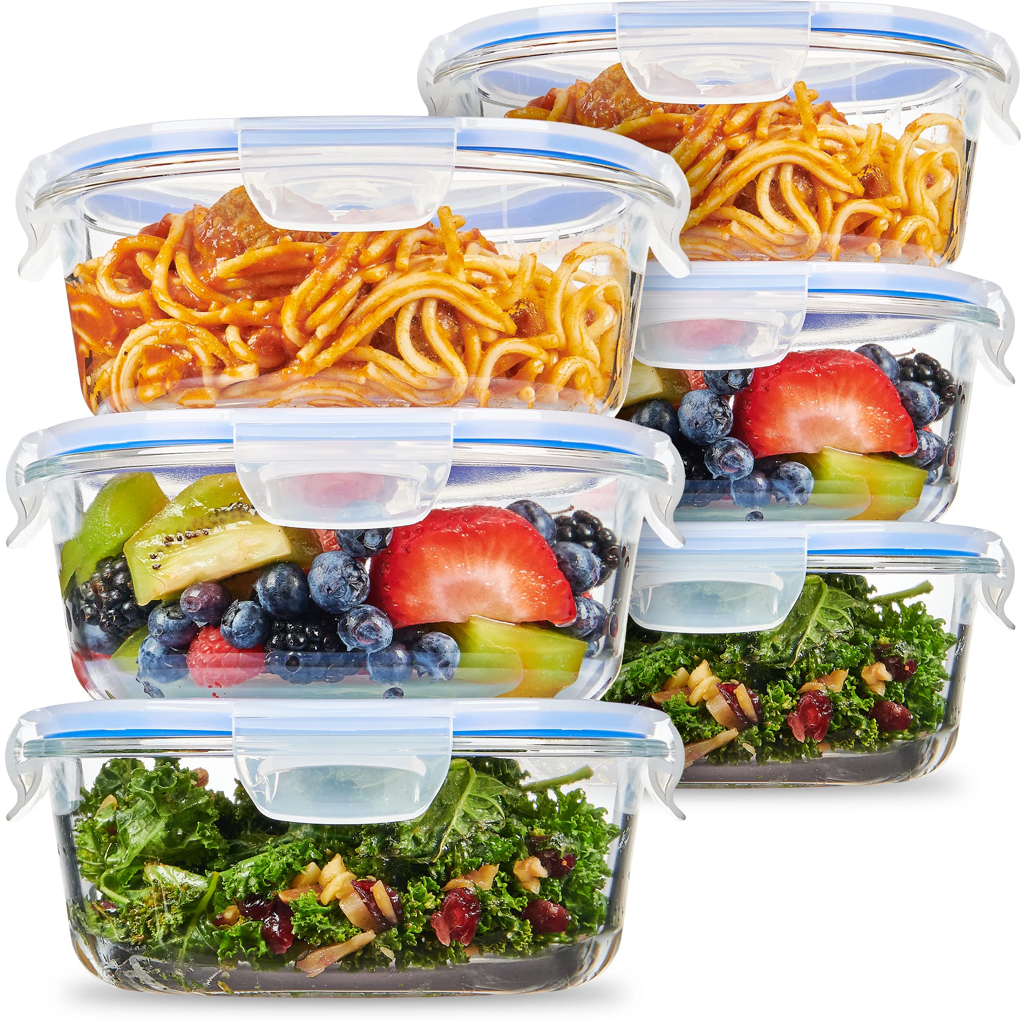 Mua FineDine 12-Piece Superior Glass Food Storage Containers Set, 32oz ...