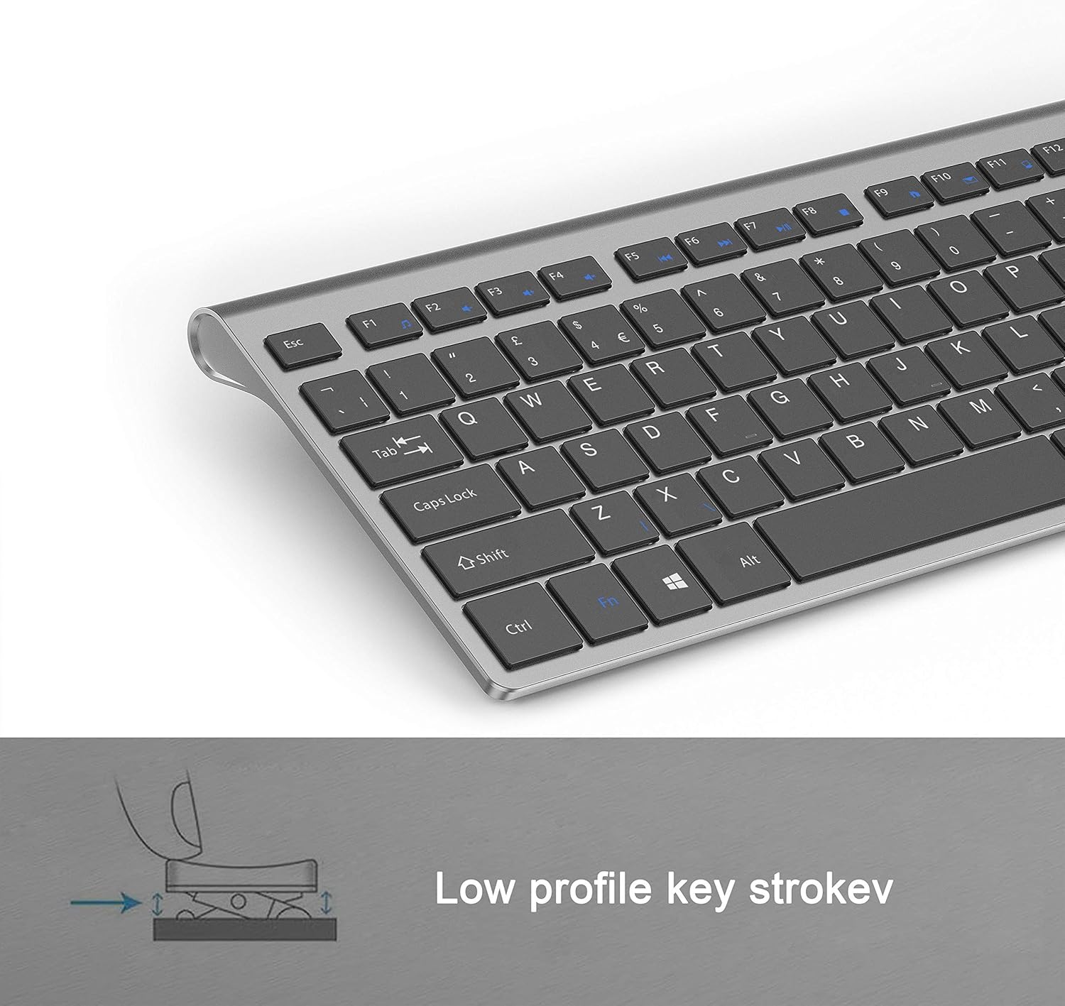 Wireless Keyboard, JOYACCESS 2.4G Portable Slim Silent Rechargeable ...