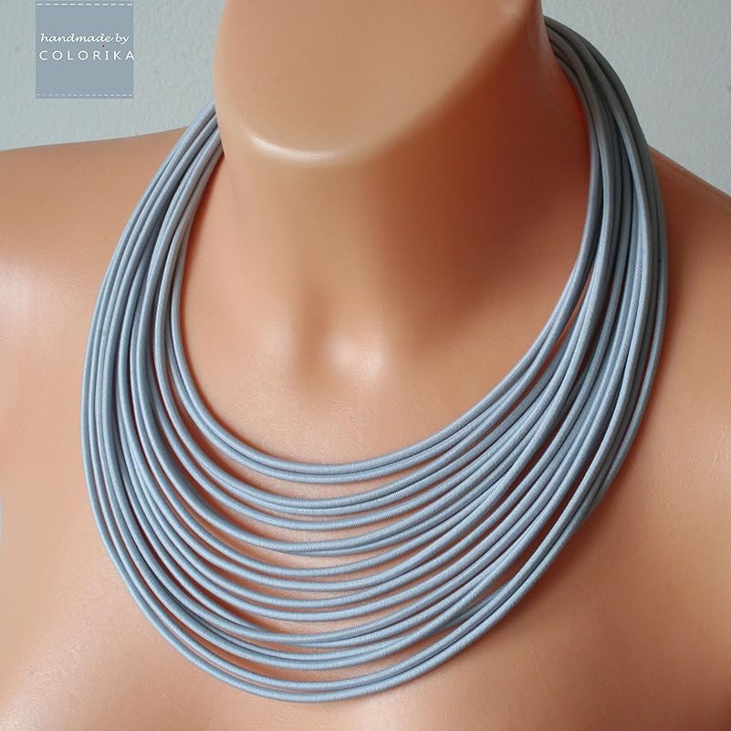 Textil Kette, Farben: grau, silber: Amazon.de: Handmade
