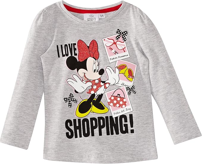 Disney Minnie Mouse HM1088 Girl's T-Shirt Light Grey Melange 4 Years ...