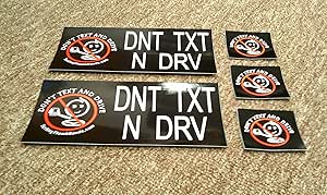 Amazon.com: Don't Text and Drive Bumper Stickers - Pack of 5 Stickers ...