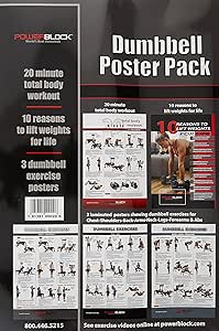 Amazon.com : POWERBLOCK Exercise Poster 3-Pack, 18” x 24” Each, 20 ...