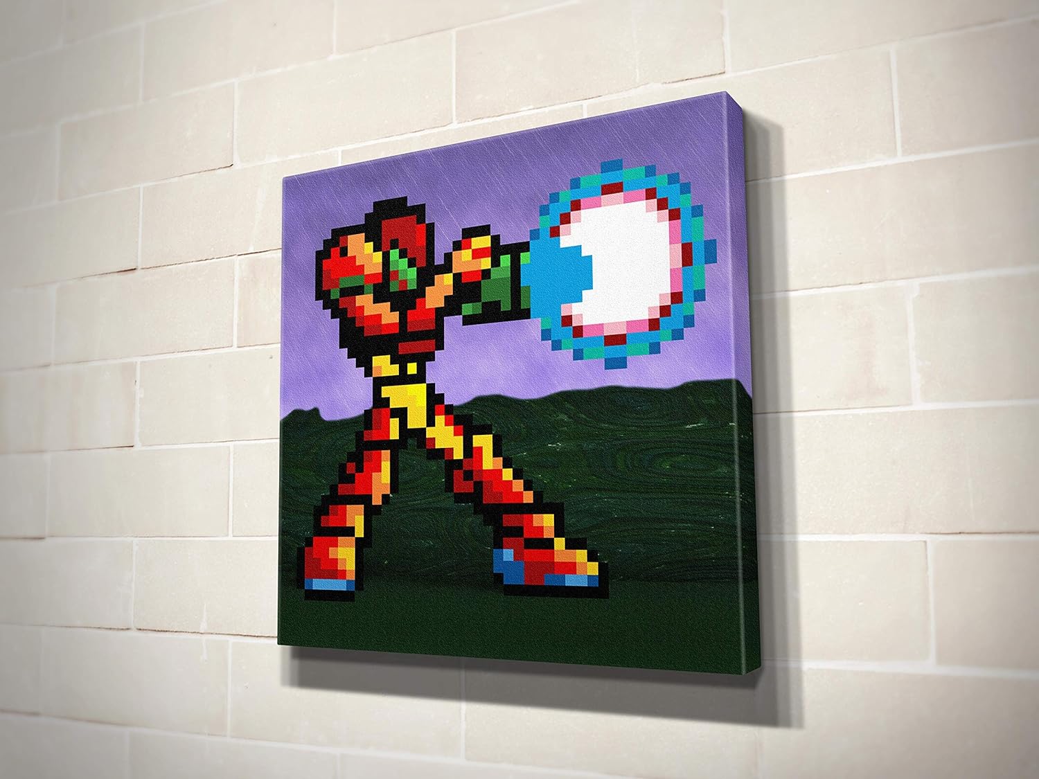 Amazon.com: Metroid Samus Pixel Art Canvas Print: Handmade